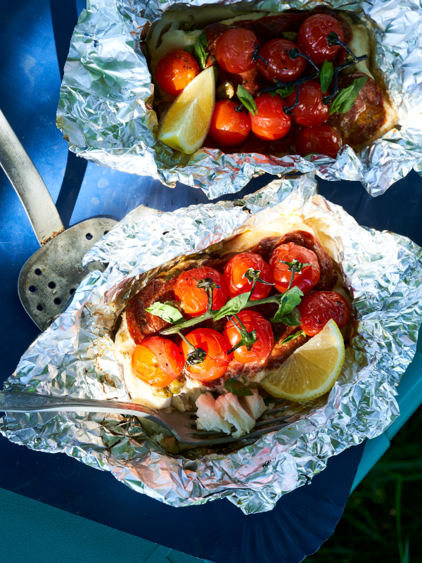 Hake & peperone parcels