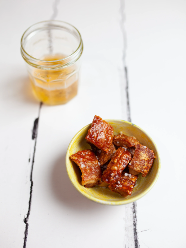 Homemade pork scratchings