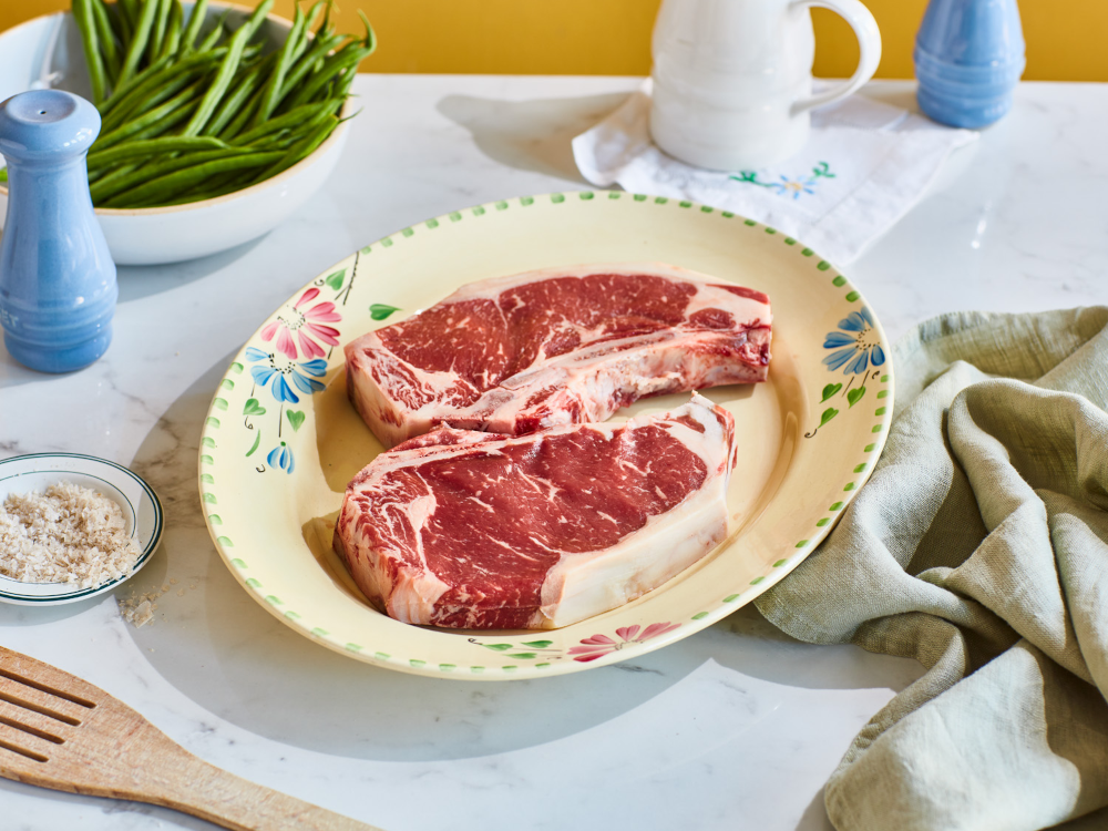 Salt-Aged Bone in Sirloin Steaks, Pack of 2 (794g) | Field & Flower