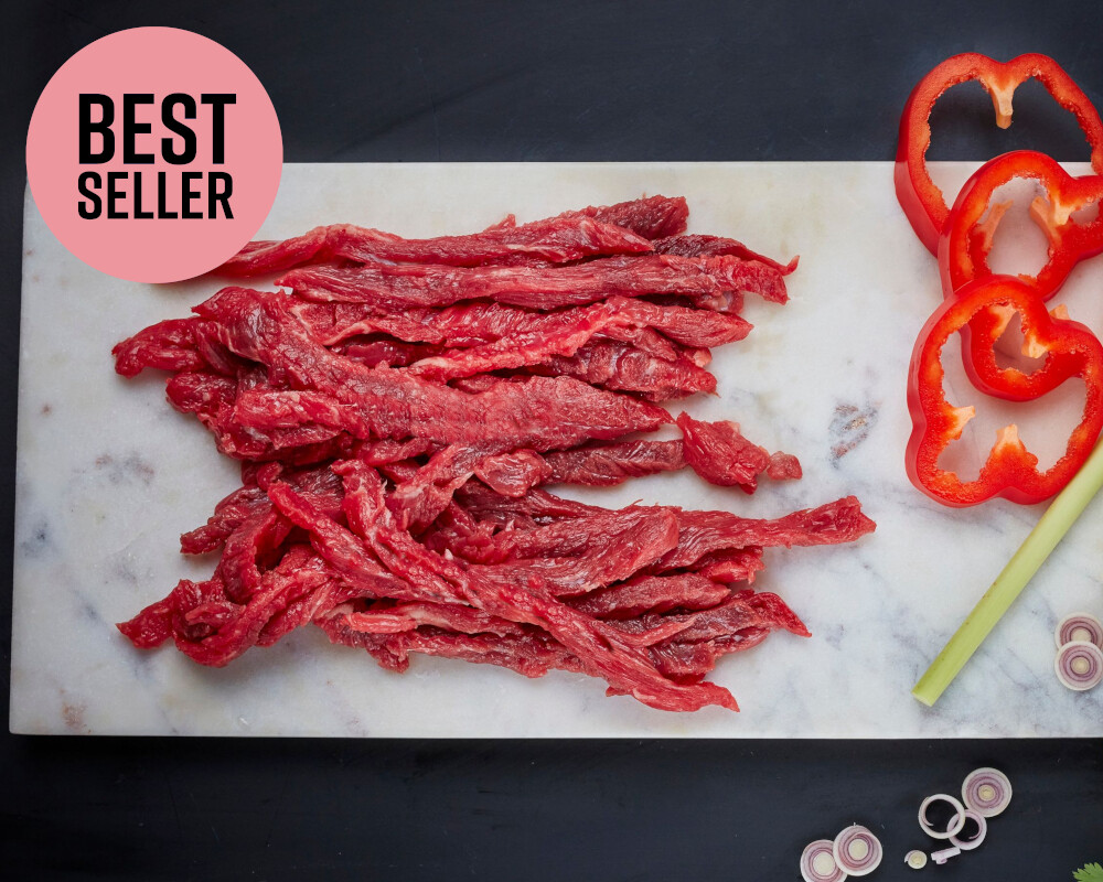 Salt-Aged Steak Strips (227g) | field&flower Meat