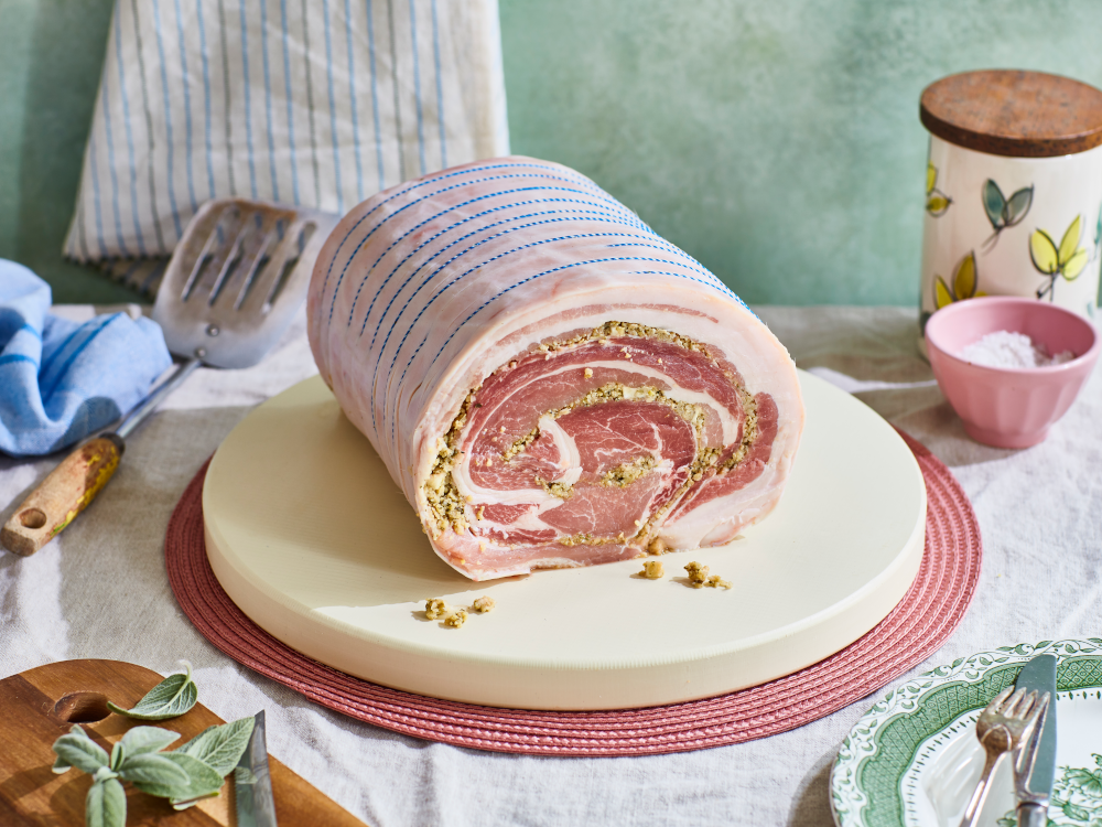 Whole Porchetta with Brandy, Apple & Sage Stuffing (6kg) | Field & Flower