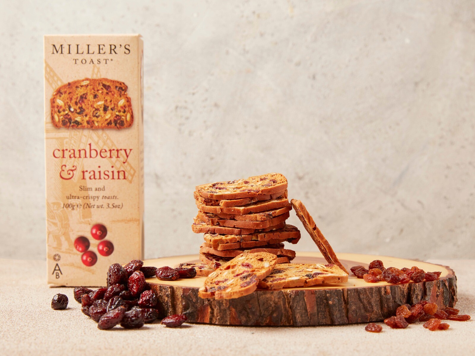 Miller's Toasts Cranberry & Raisin (100g) | Field & Flower
